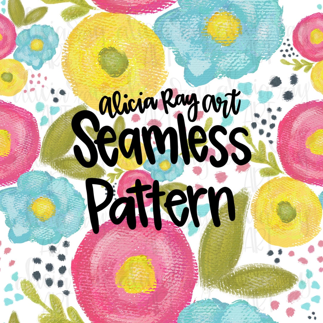 Floral Seamless File Pattern PNG | Hand Painted | Repeat Pattern ...