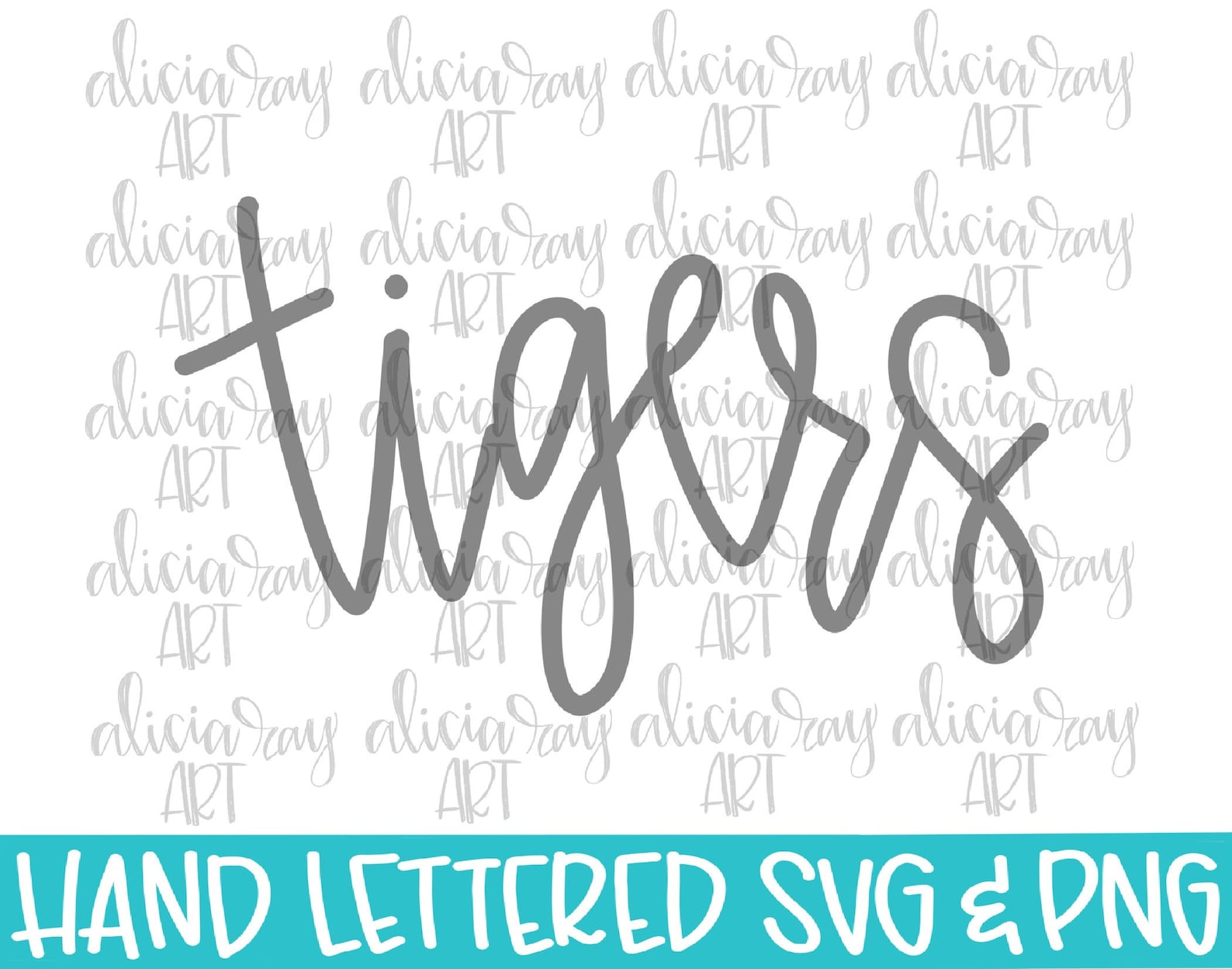 Tigers Hand Lettered SVG PNG File Mascot Cut File Hand | Etsy