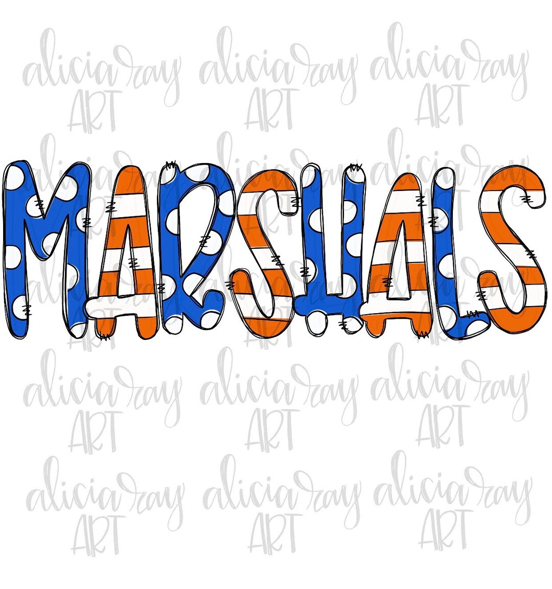 Marshals PNG Sublimation Design | Orange and Blue School Spirit Design ...