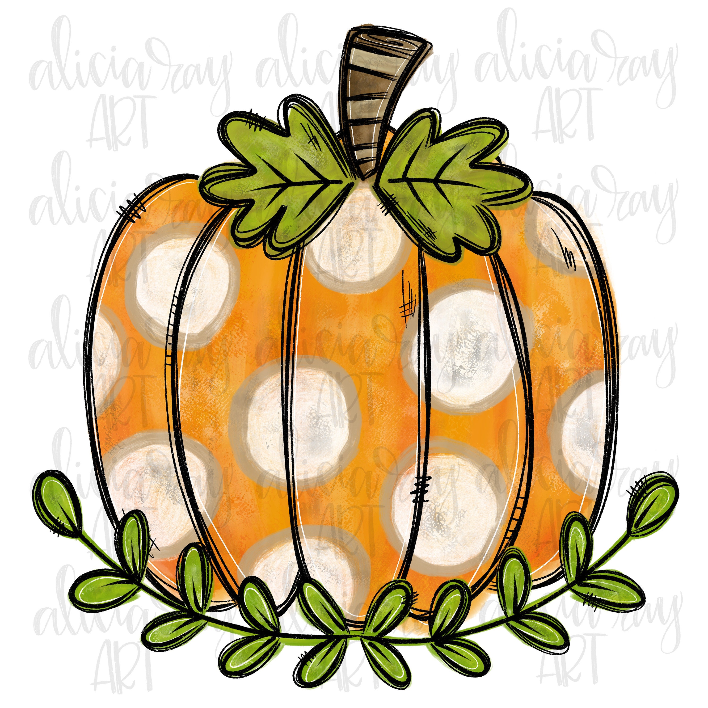 Fall Sublimation PNG Design Hand Drawn Pumpkin Digital - Etsy