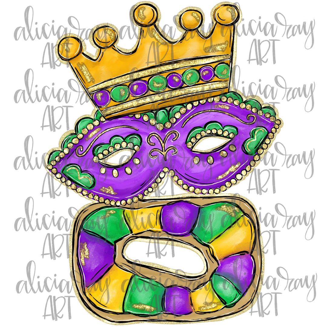 Mardi Gras Hand Drawn PNG Digital Download | Towel Design | Shirt ...