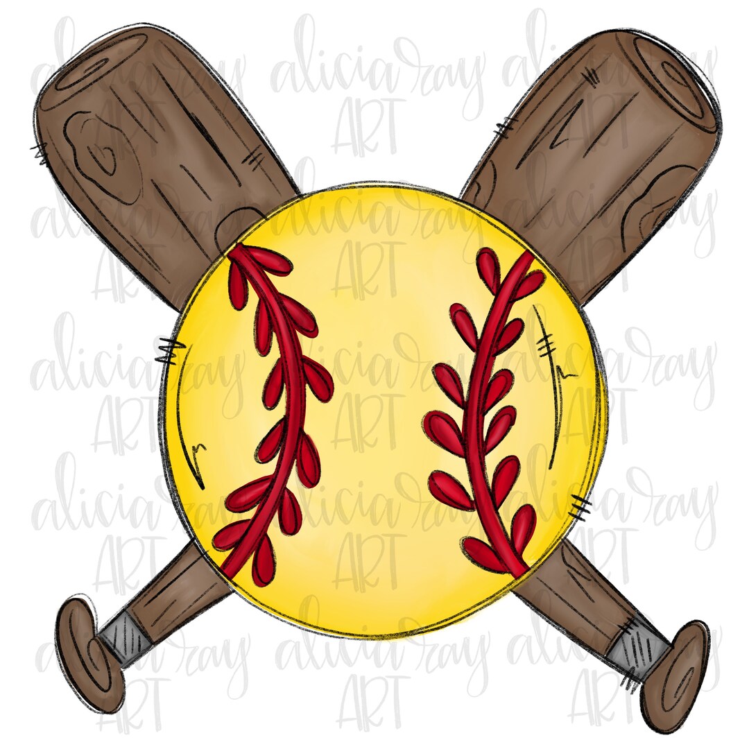 Softball Sublimation Design | Hand Drawn PNG | Digital Download ...