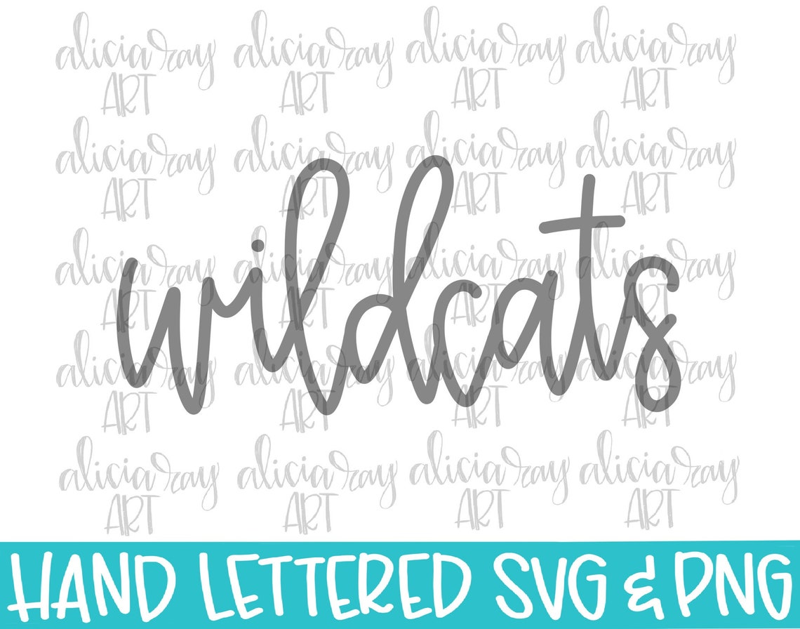 Wildcats Hand Lettered SVG PNG File Mascot Cut File Hand | Etsy