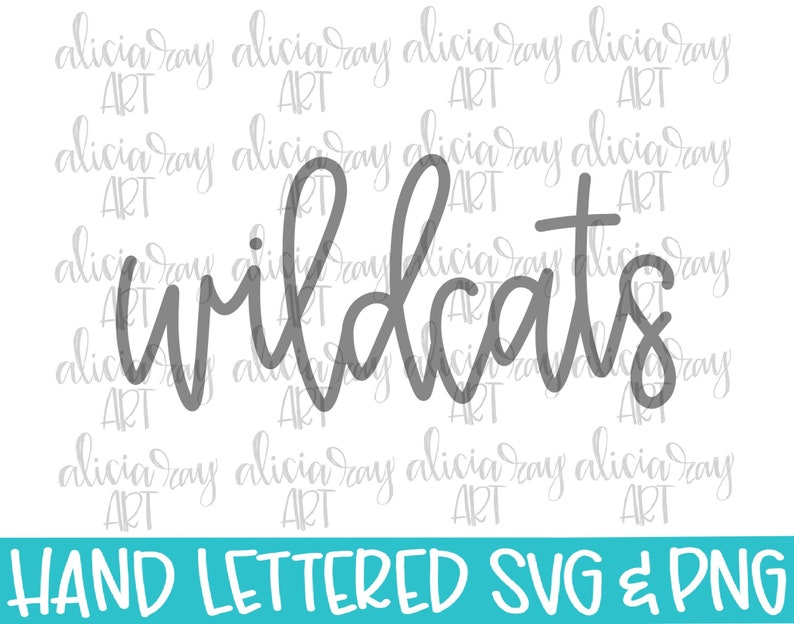 Wildcats Hand Lettered SVG PNG File Mascot Cut File Hand | Etsy