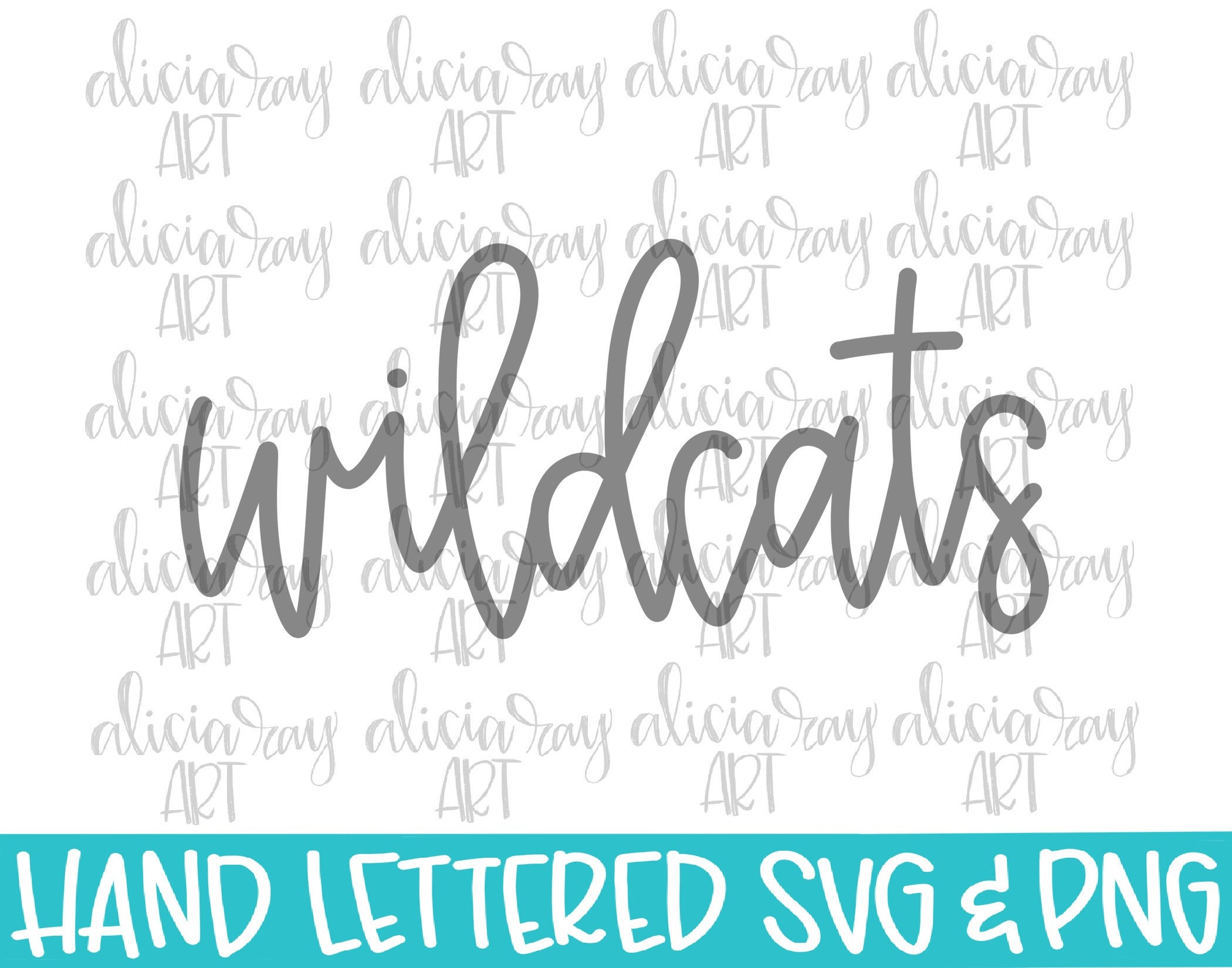 Wildcats Hand Lettered SVG PNG File / Mascot Cut File / Hand | Etsy