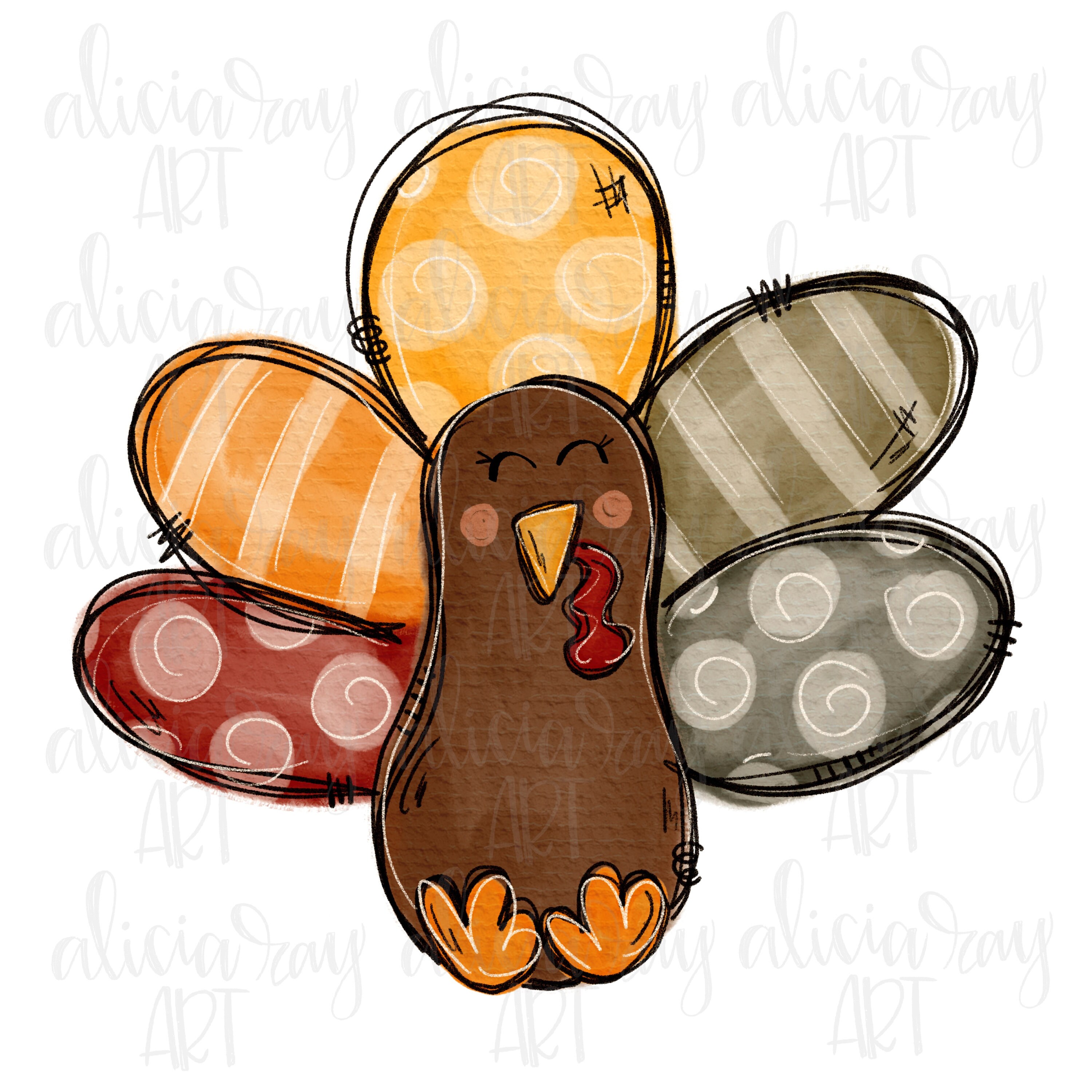 Thanksgiving Fall Stack PNG Digital Download Hand Drawn - Etsy