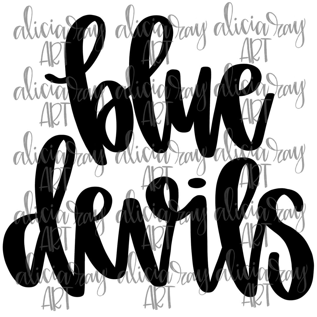 Blue Devils Hand Lettered PNG File | Mascot School Spirit | Hand Drawn ...