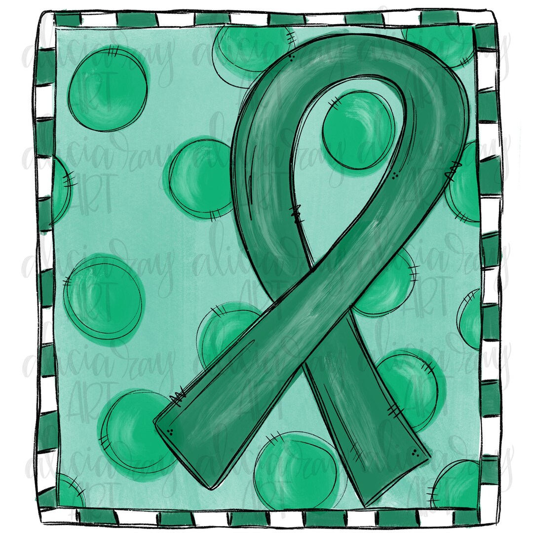 Liver Cancer Awareness Sublimation PNG Design | Green Awareness Ribbon ...