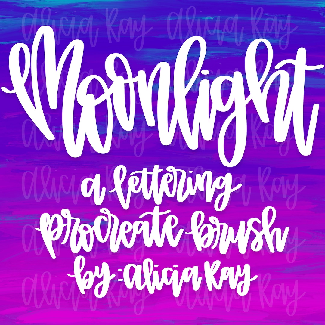 Moonlight Lettering Procreate Brush | Gritty Texture Brush for Procreate | Instant Download ...