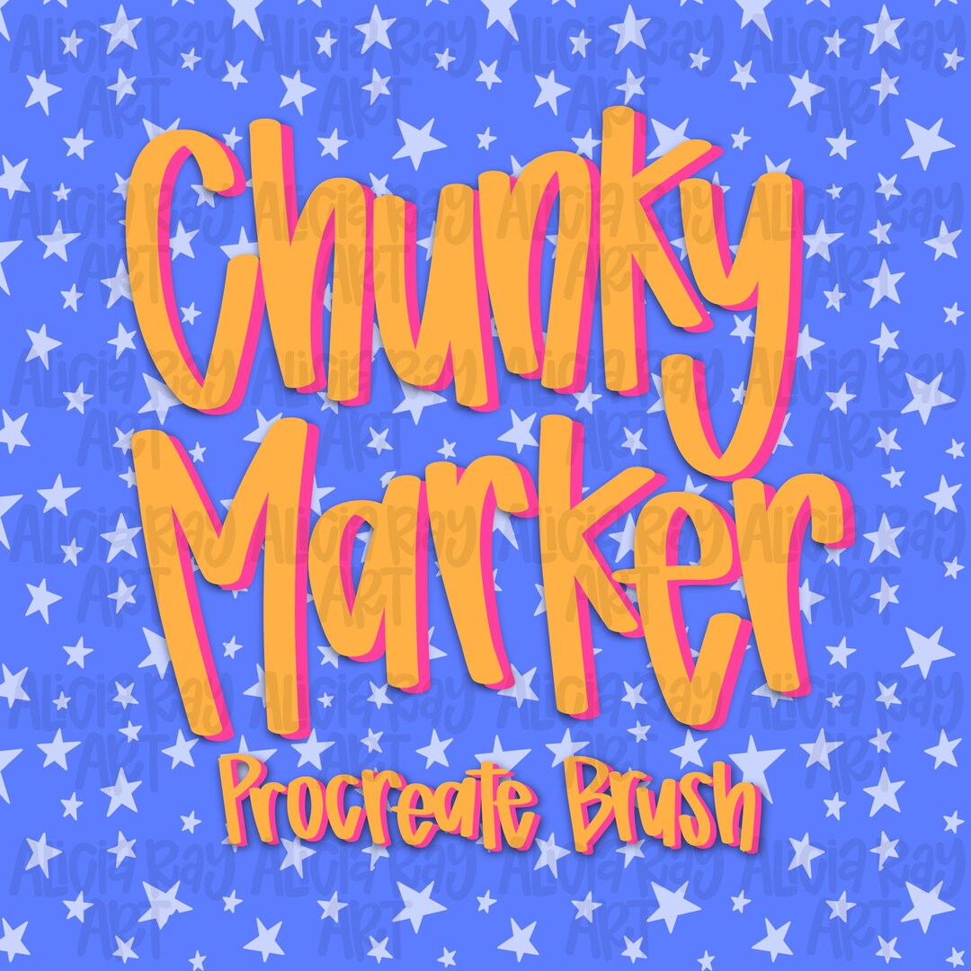 Chunky Marker Procreate Brush | Thick Hand Lettering Brush for ...