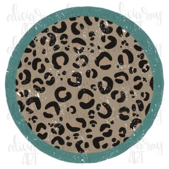 Distressed Leopard Frame PNG Design Hand Drawn Digital | Etsy