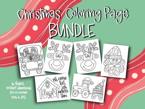 Christmas Coloring Pages Digital Download Group Activity | Etsy