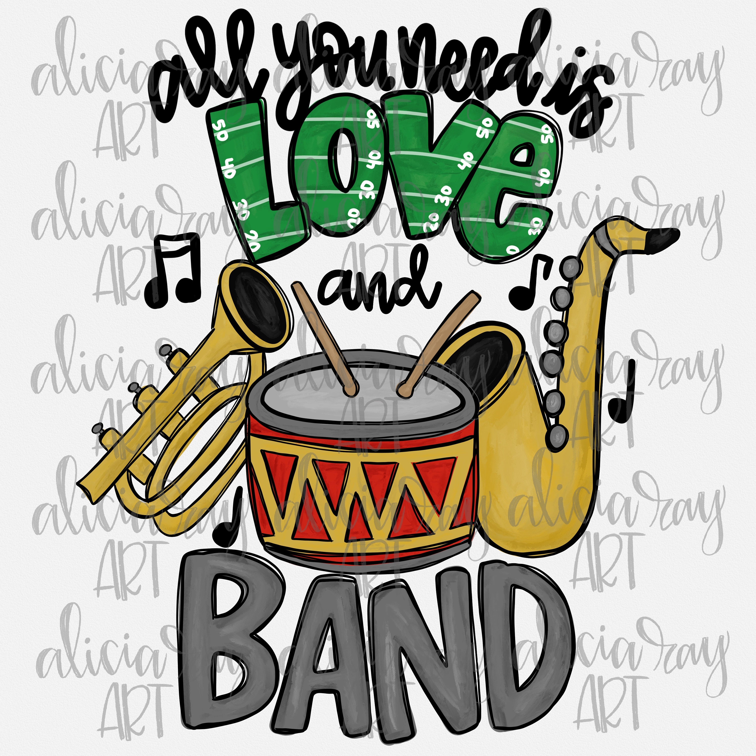 Band Sublimation Design | Hand Drawn PNG | Digital Download | Printable ...