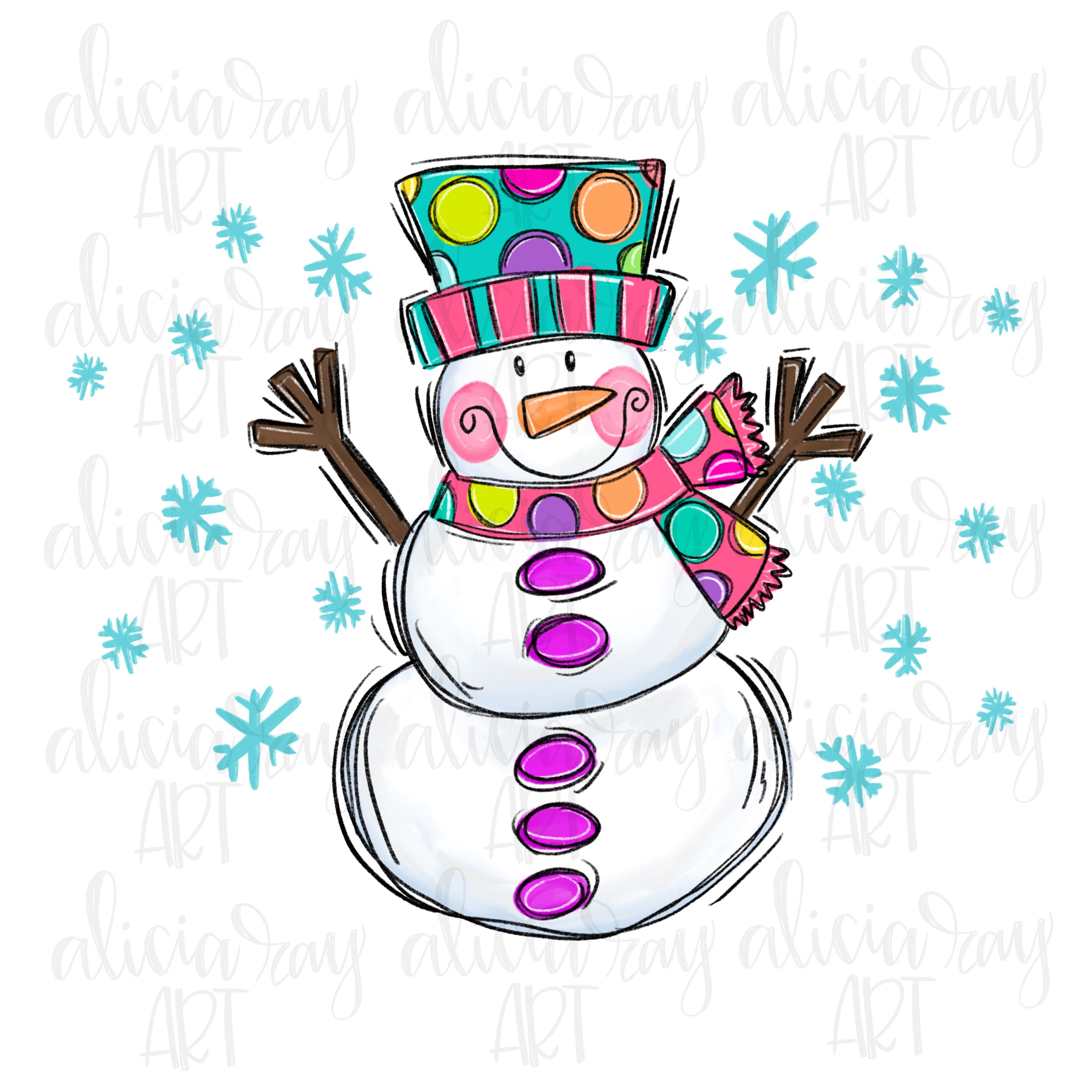 Cute Christmas Snowman Drawings