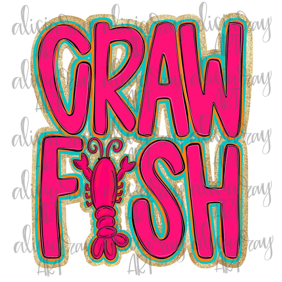 Crawfish PNG Design | Hand Drawn Digital Download | Printable Art ...