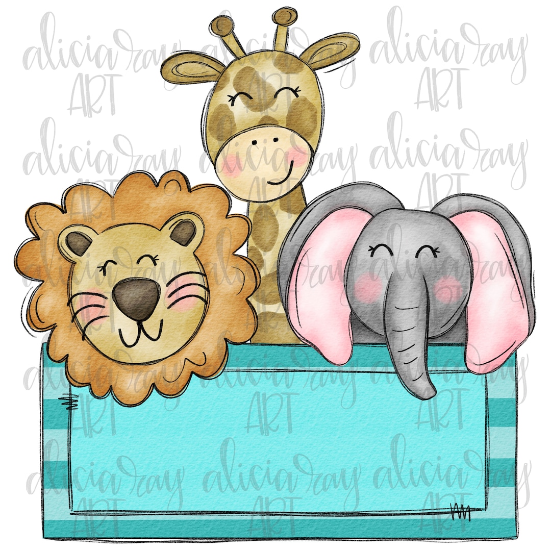 Boy Zoo Name Plate Frame PNG Design | Hand Drawn Sublimation Design ...