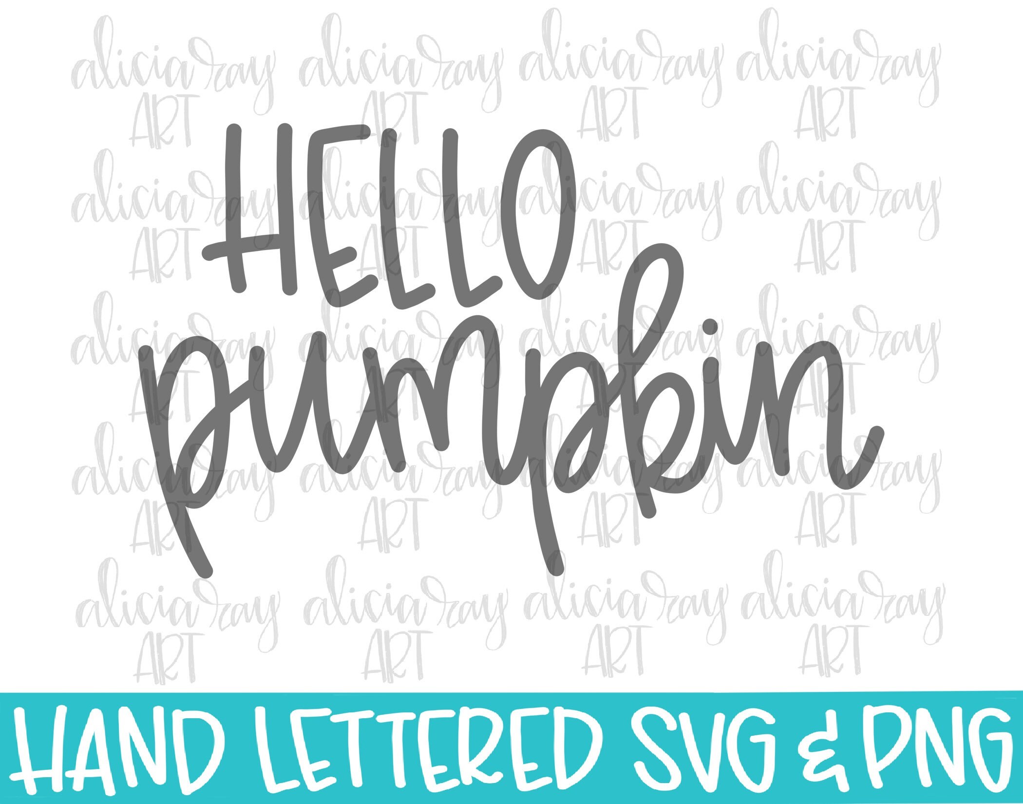 Hello Pumpkin Hand Lettered SVG PNG File Hand Drawn Script | Etsy