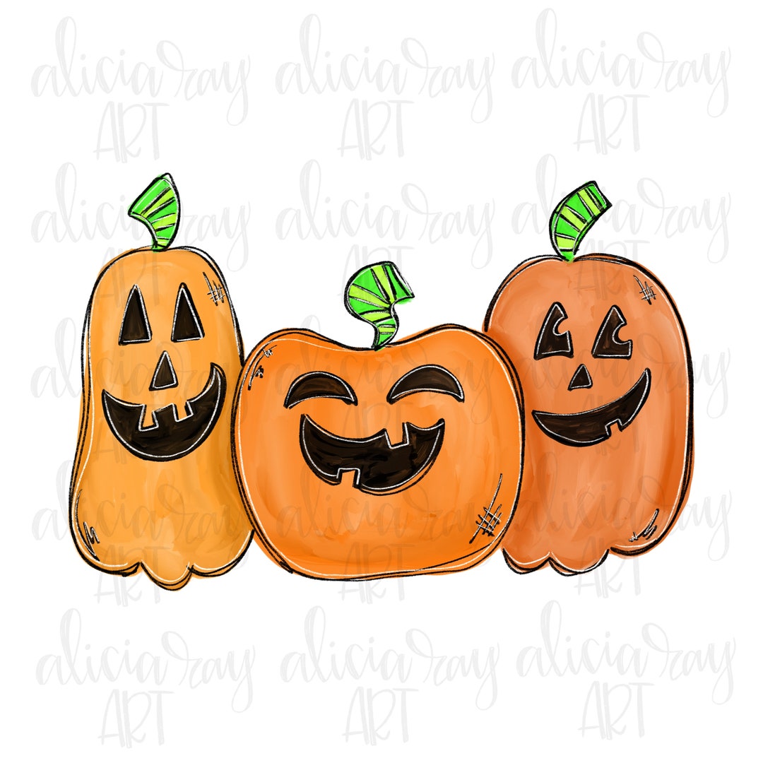 Fall Halloween PNG Digital Download | Hand Drawn Sublimation Printable ...