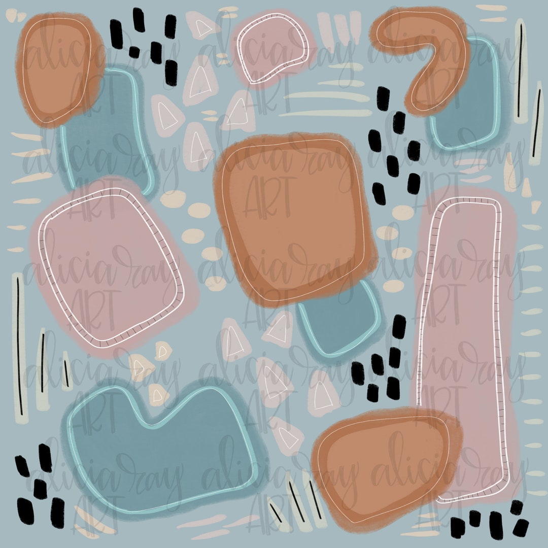 Abstract Shapes Digital Paper Digital Download | Hand Drawn Sublimation ...