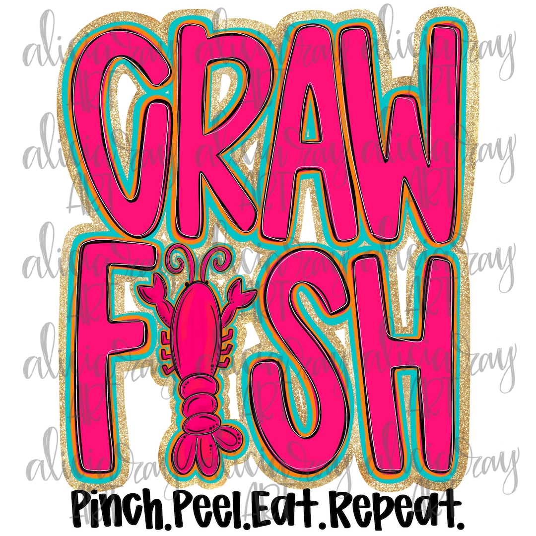 Crawfish PNG Design | Hand Drawn Digital Download | Printable Art ...