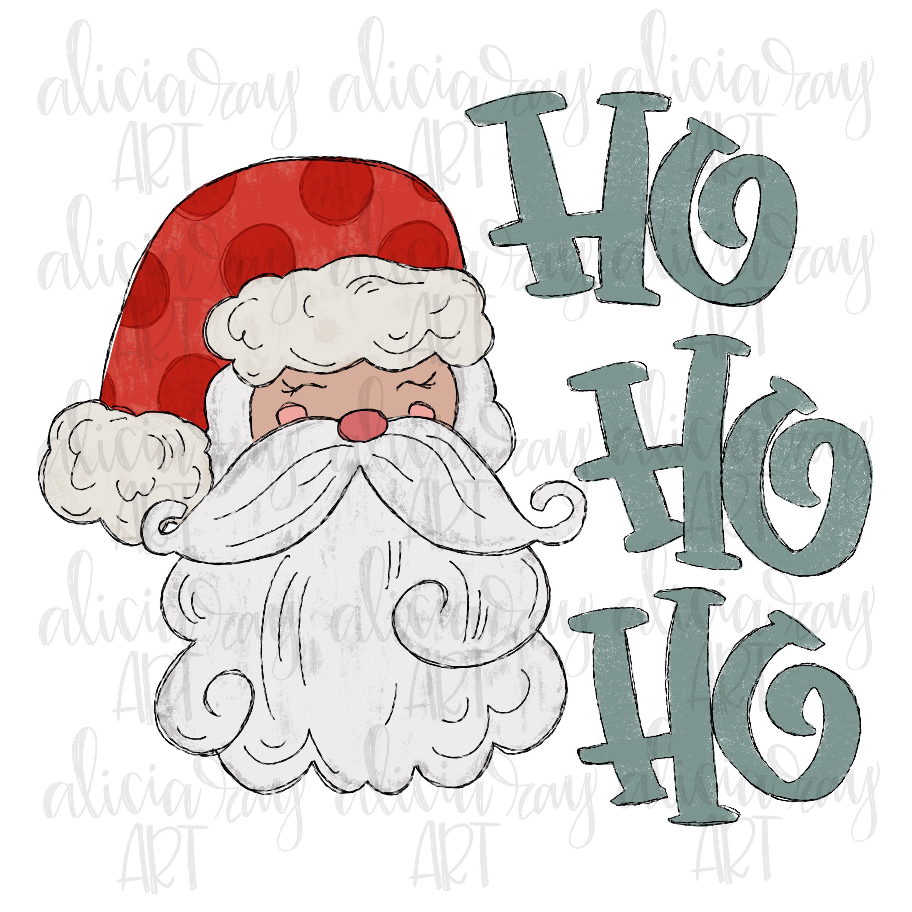 Santa Sublimation Design Hand Drawn Leopard Santa | Etsy