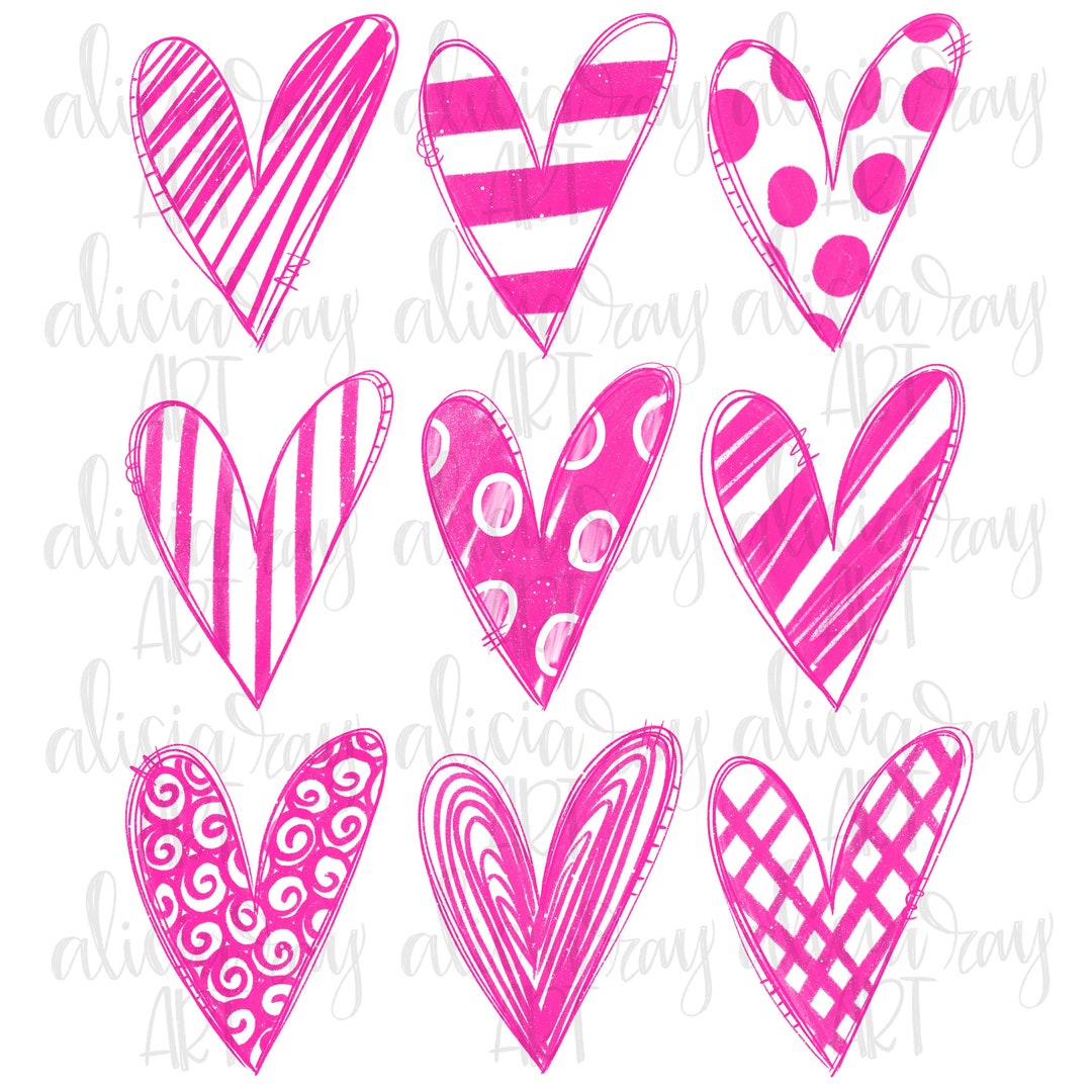 Valentine Sublimation PNG Design | Heart | Hand Drawn | Digital ...