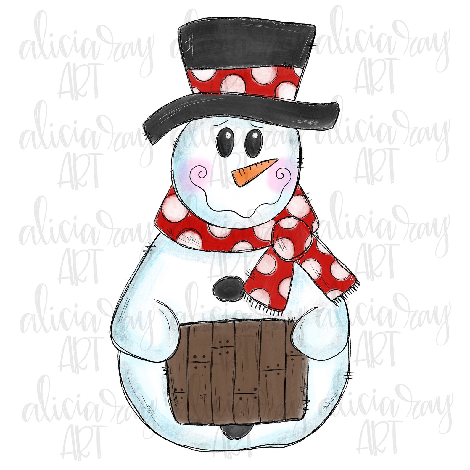 Snowman Sublimation PNG Design | Hand Drawn | Christmas | Digital ...