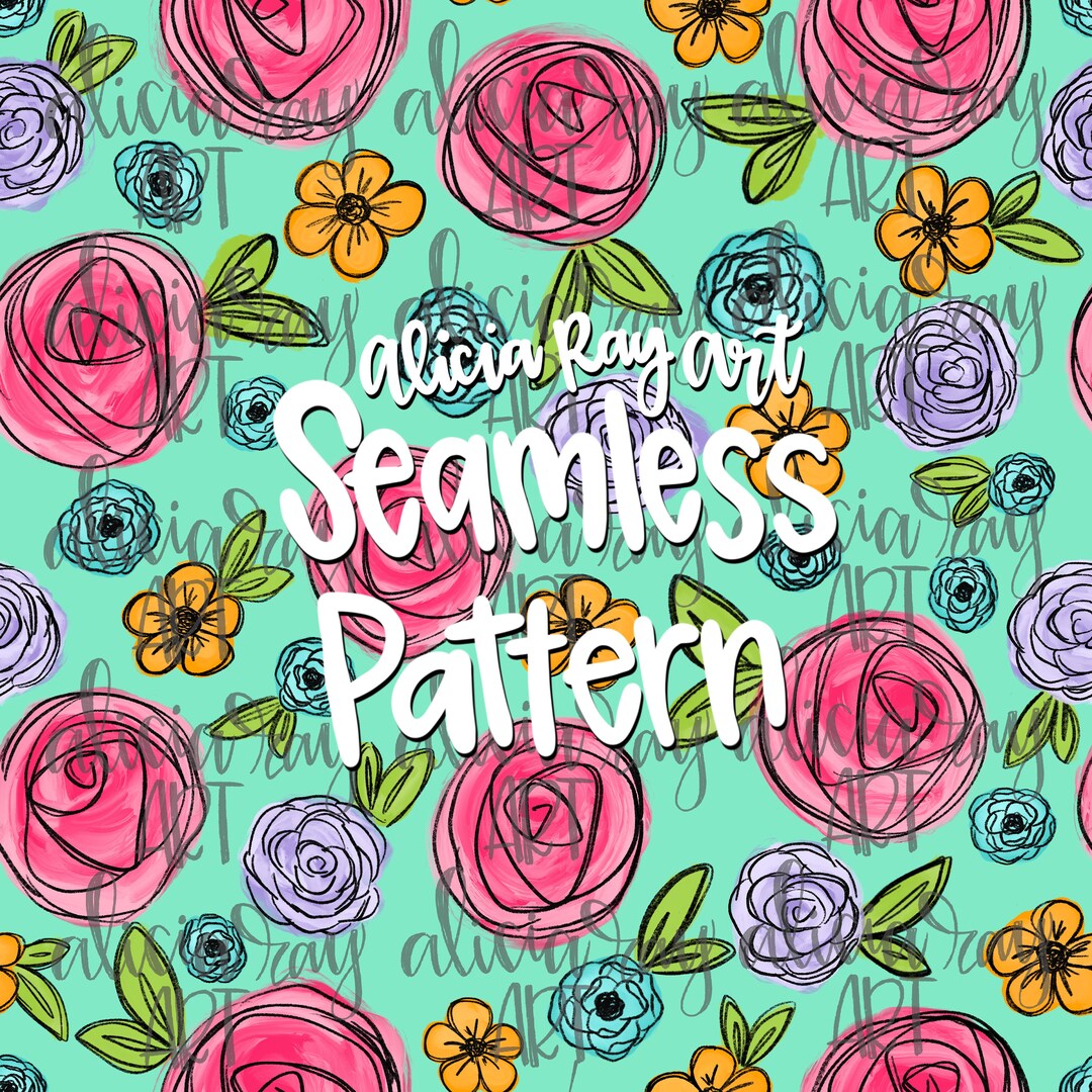 Floral Seamless Pattern Sublimation Design Digital Download | Hand ...