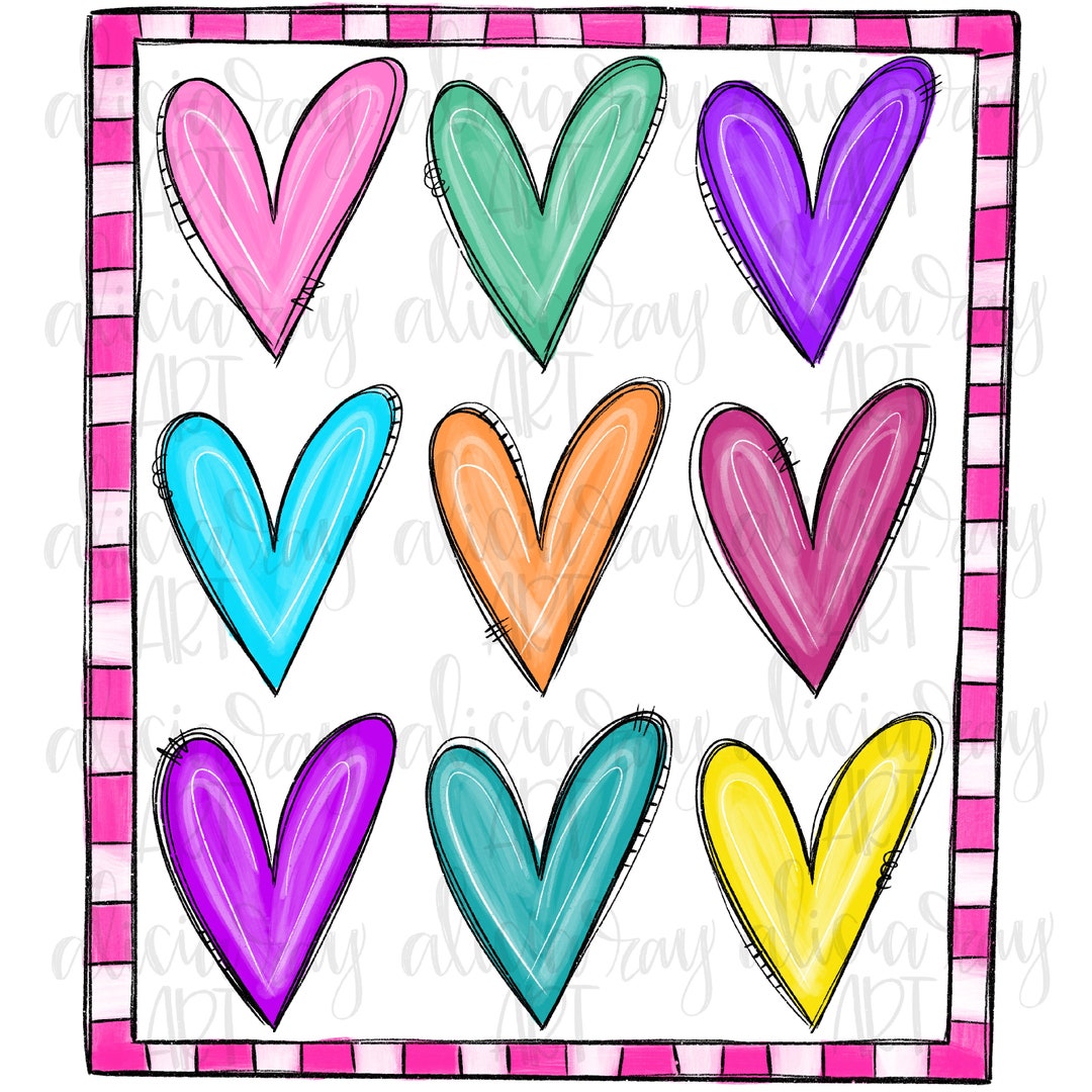 Valentine Sublimation PNG Design | Heart | Hand Drawn | Digital ...