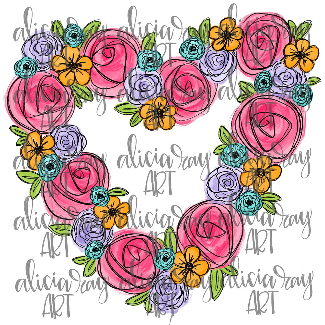 Valentine PNG Digital Download | Hand Drawn Digital Design ...