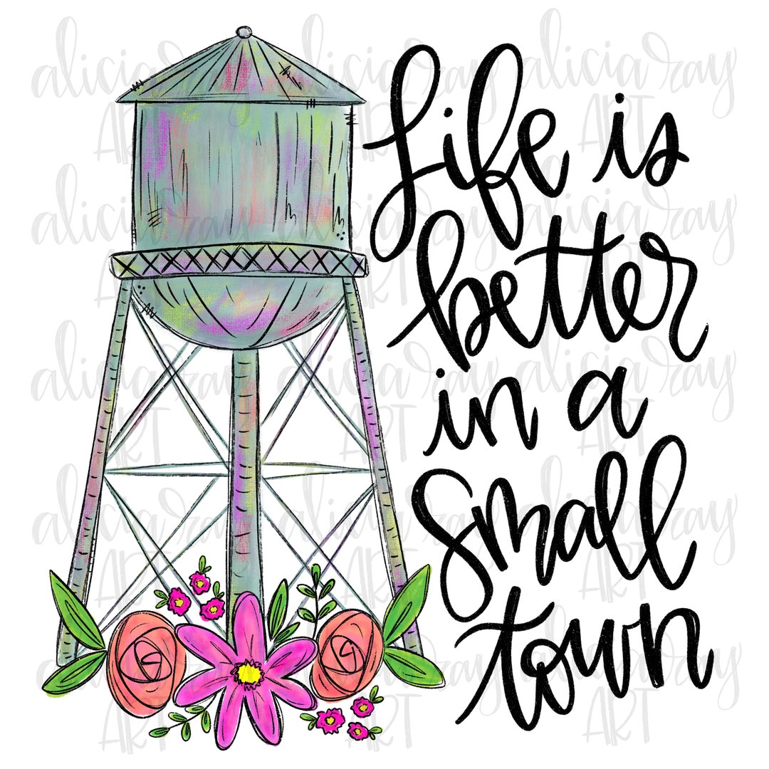 Water Tower PNG Digital Download | Hand Drawn Sublimation File ...