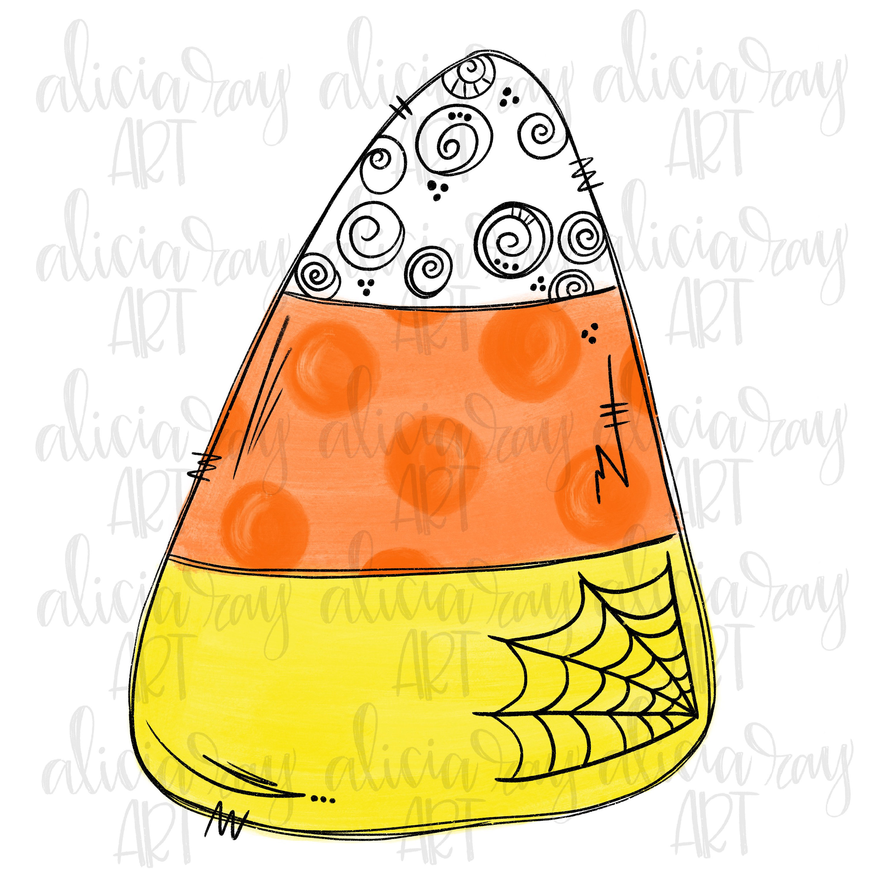 Candy Corn Sublimation PNG Design | Hand Drawn | Fall Digital Download ...