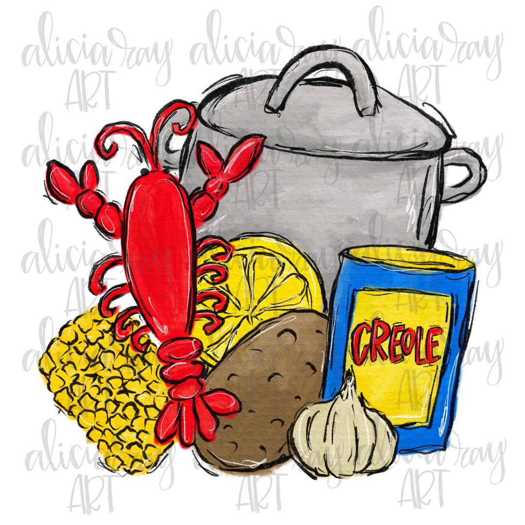 Crawfish PNG Design | Hand Drawn Digital Download | Printable Art ...