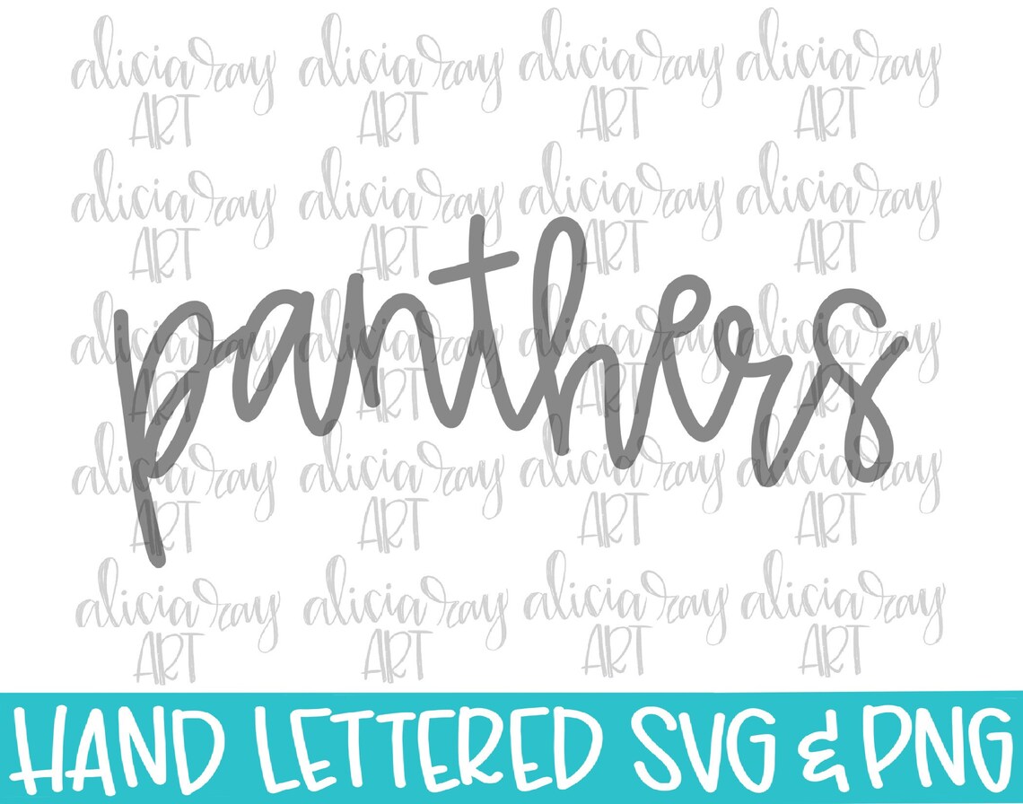 Panthers Hand Lettered SVG PNG File | Mascot Cut File | Hand Drawn ...