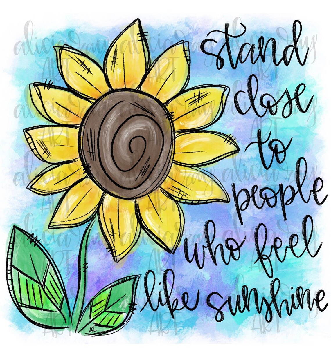 Sunflower Sublimation Design | Hand Drawn | Summer Design Sublimation ...