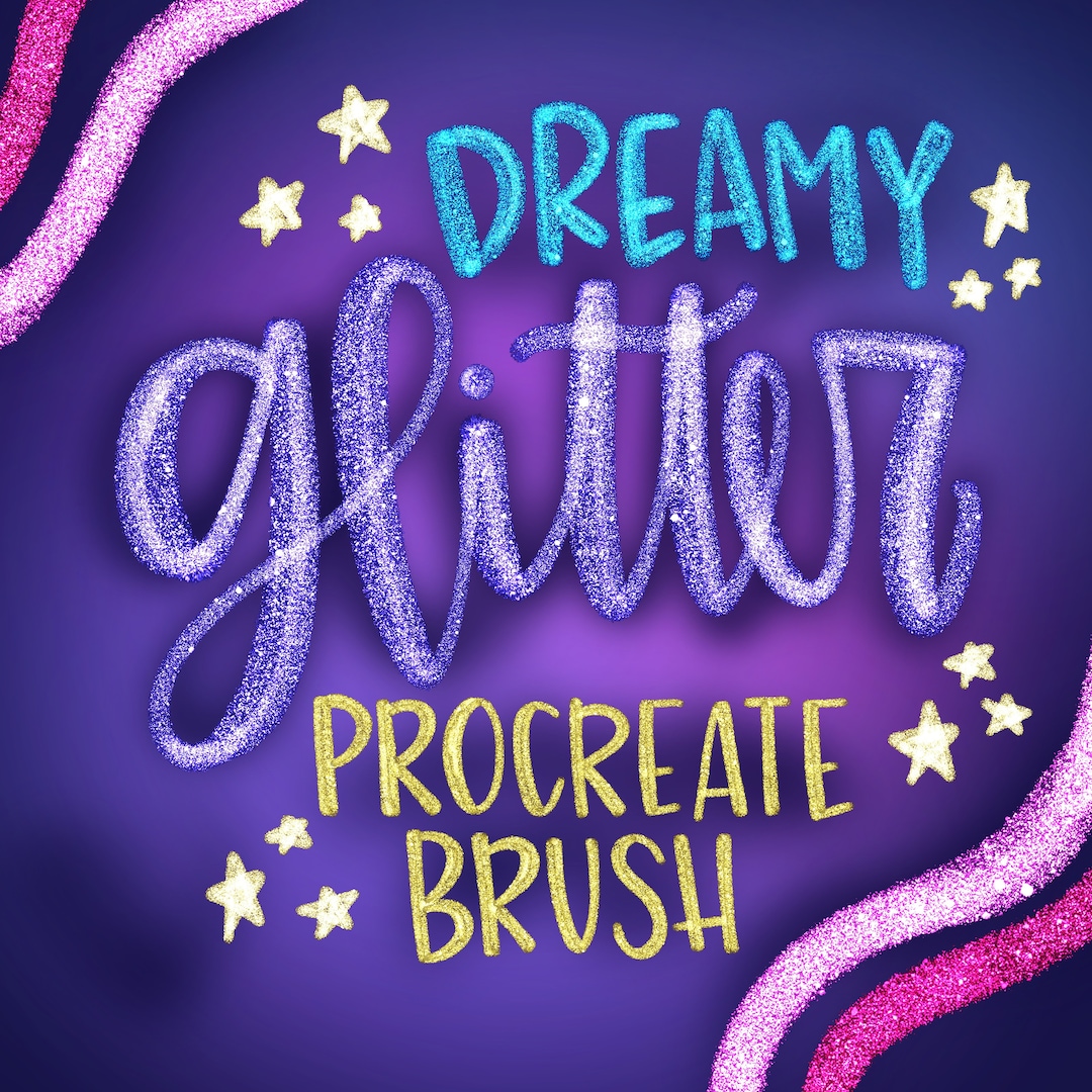 Dreamy Glitter Procreate Brush | Glitter Lettering Brush for Procreate ...