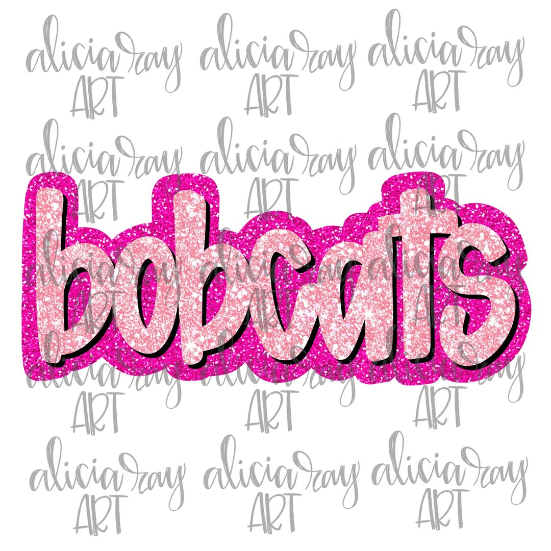Bobcats PNG Sublimation Design | Pink Glitter School Spirit Design ...