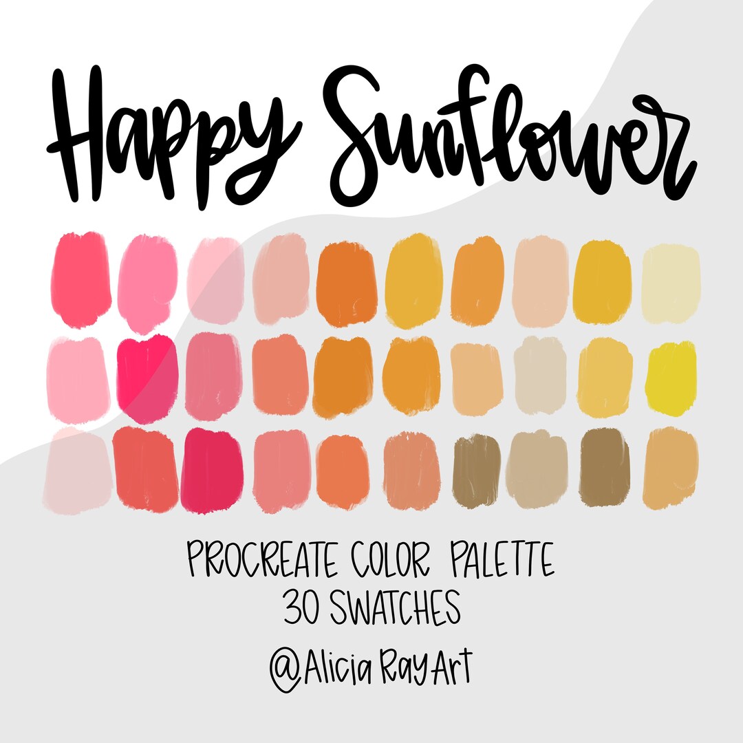 Happy Sunflower Procreate Color Palette | Procreate Swatches | iPad ...