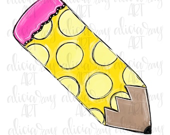 School Pencil Sublimation PNG Design Teacher Yellow Pencil - Etsy