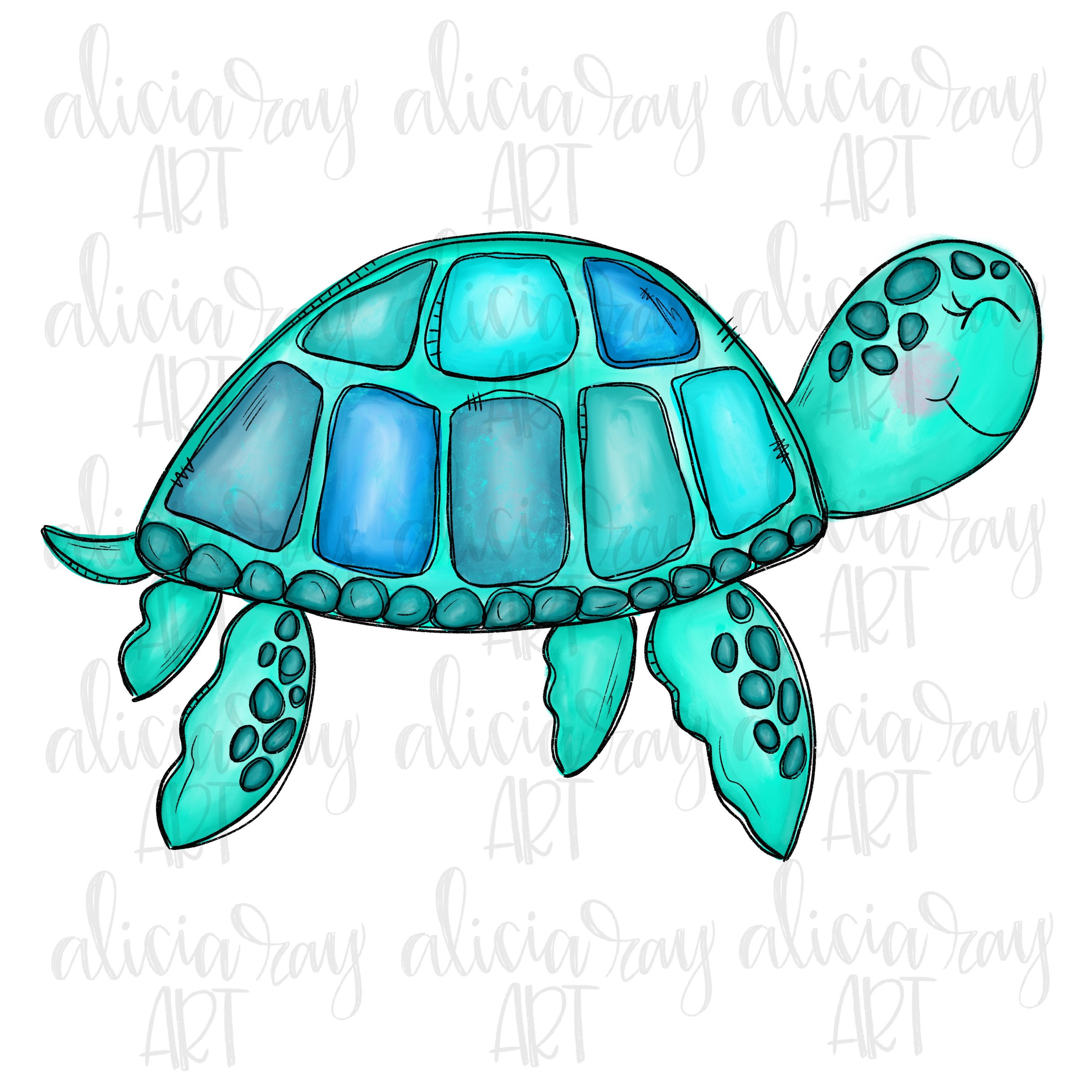 Turtle Sublimation Design | Hand Drawn | Summer PNG Design | Digital ...