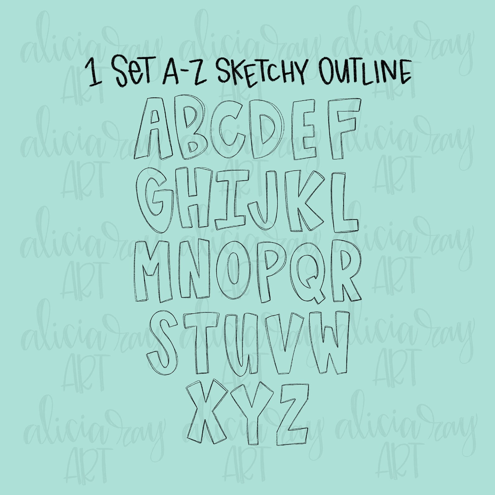 Doodle Letters Alphabet With Transparent Inside and Filling | Hand ...