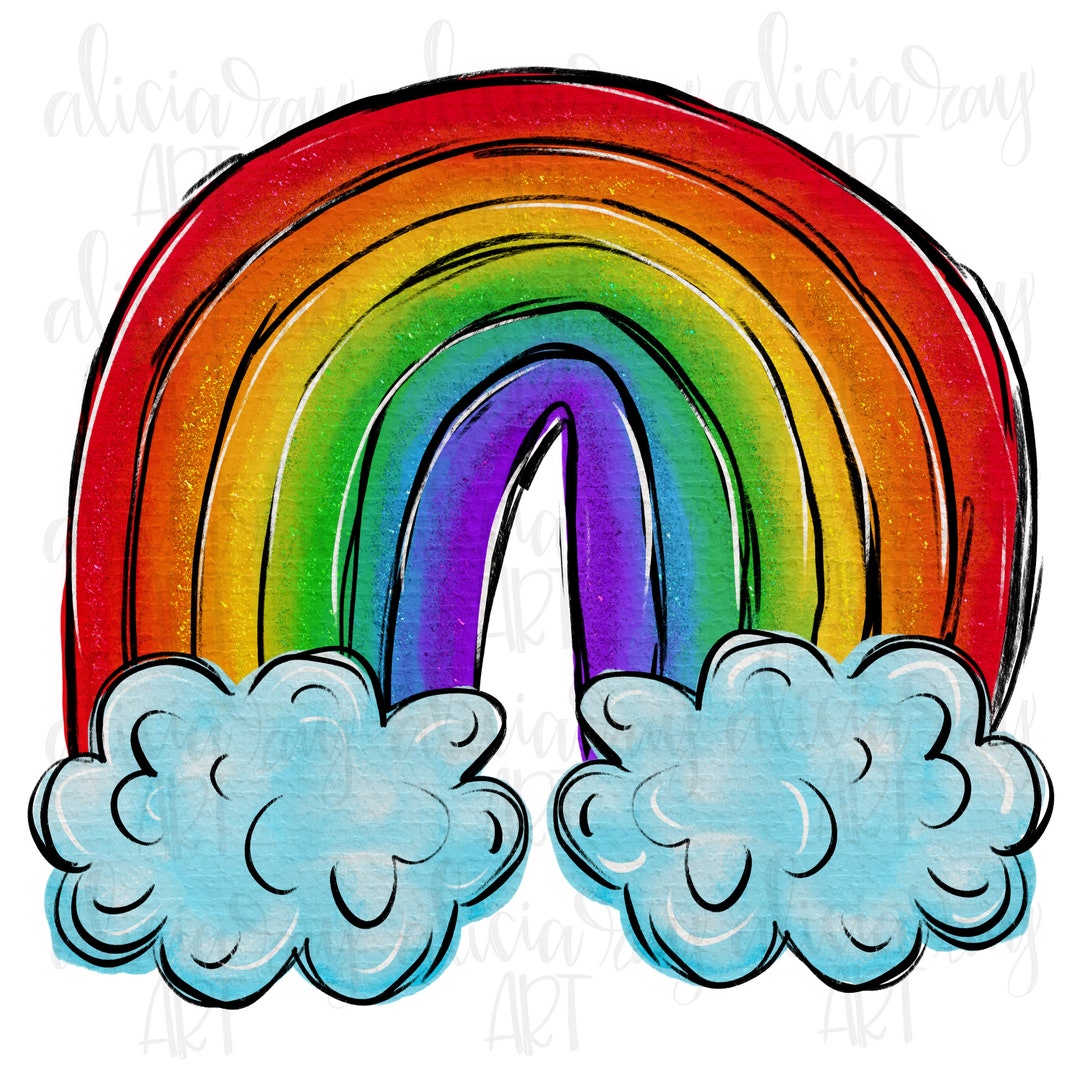 Rainbow PNG Sublimation Design | Hand Drawn Sublimation PNG | Digital ...