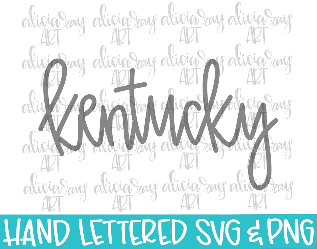 Kentucky Hand Lettered SVG PNG File | Mascot Cut File | Hand Drawn ...