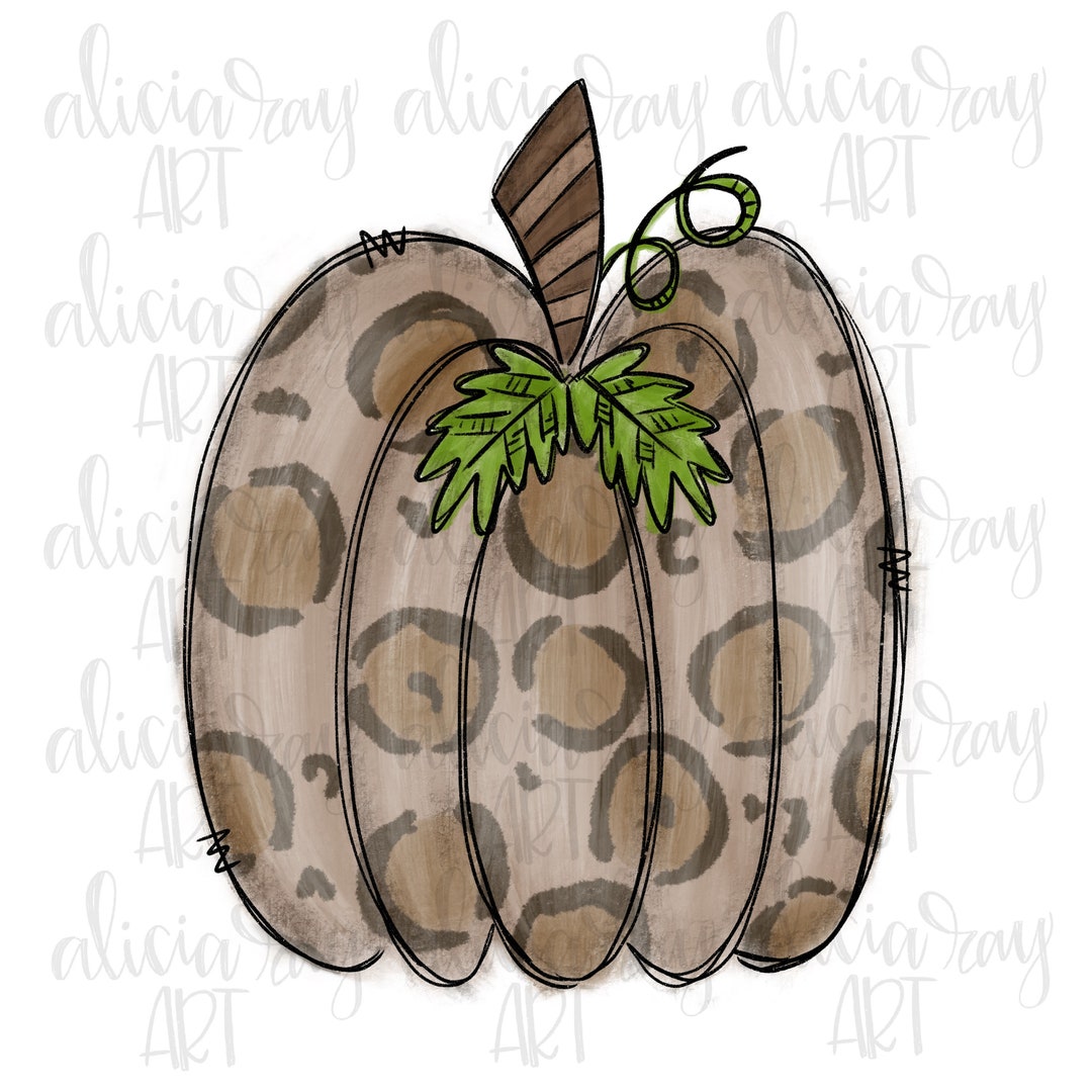Pumpkin Sublimation Design | Hand Drawn | Leopard Pumpkin Sublimation ...