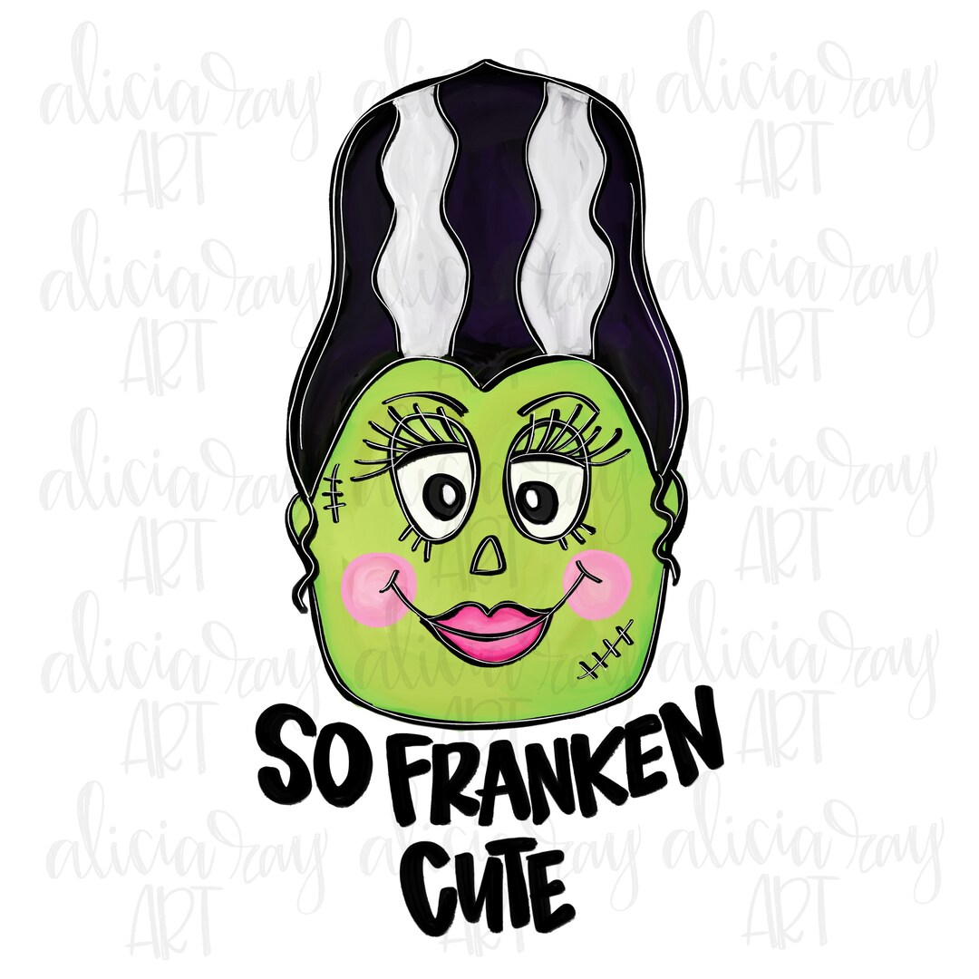 Bride of Frankenstein Halloween PNG Digital Download | Hand Drawn ...