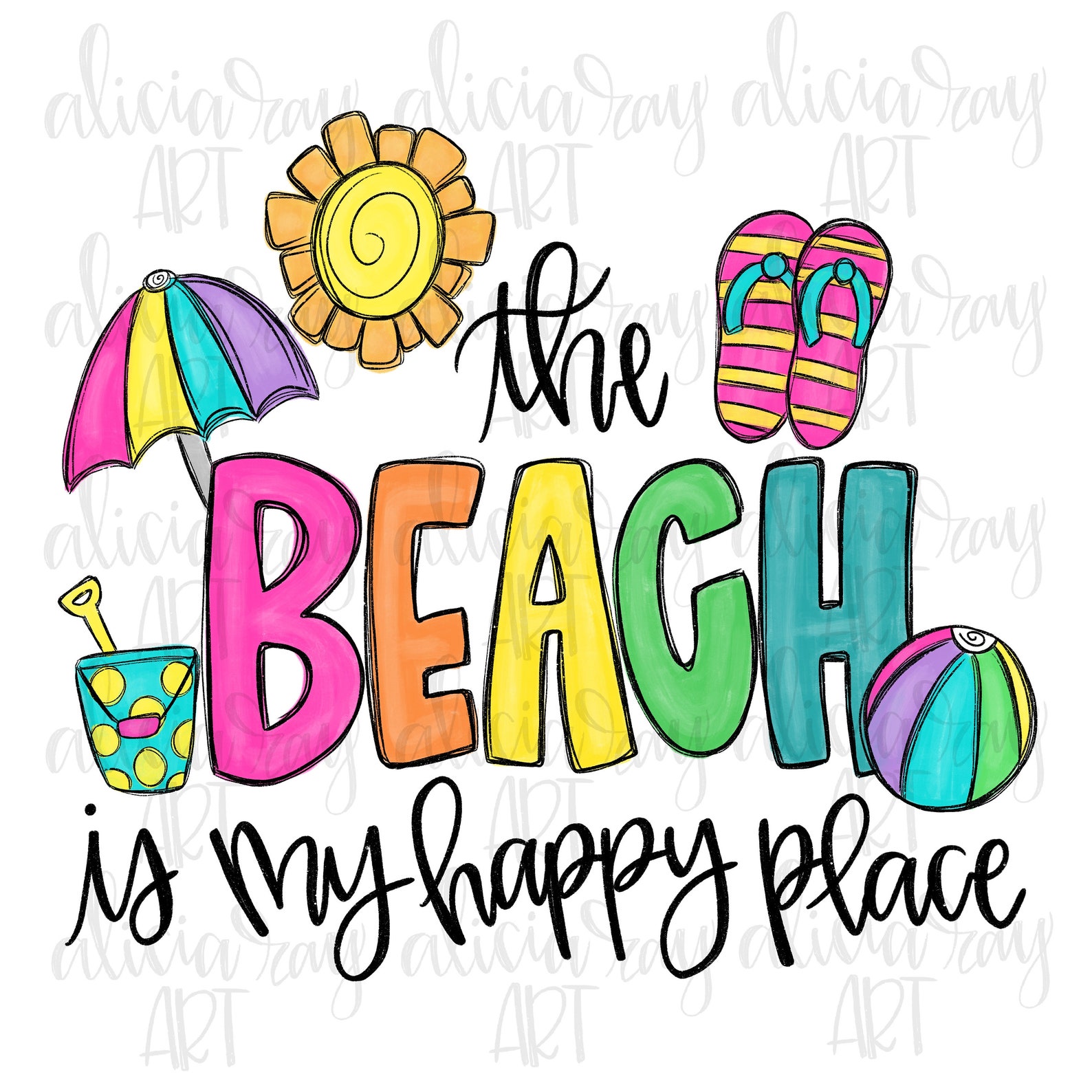 Beach Sublimation PNG Design Beach Design Summer Digital - Etsy Denmark
