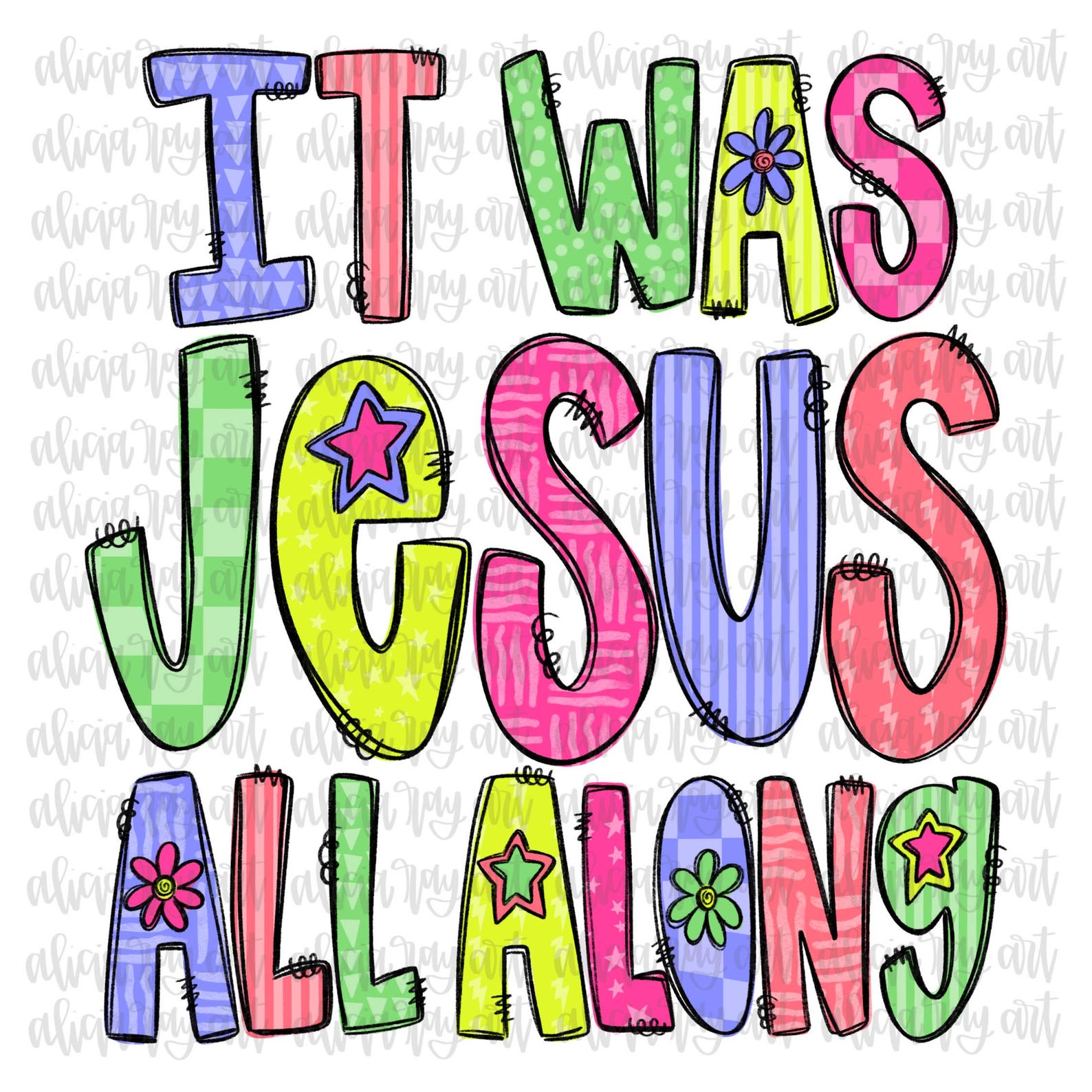 Preppy Christian PNG Digital Design | Hand Drawn Digital File Download ...