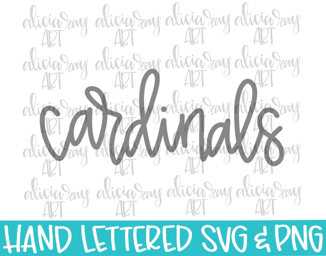 Cardinals Hand Lettered SVG PNG File Mascot Cut File Hand | Etsy