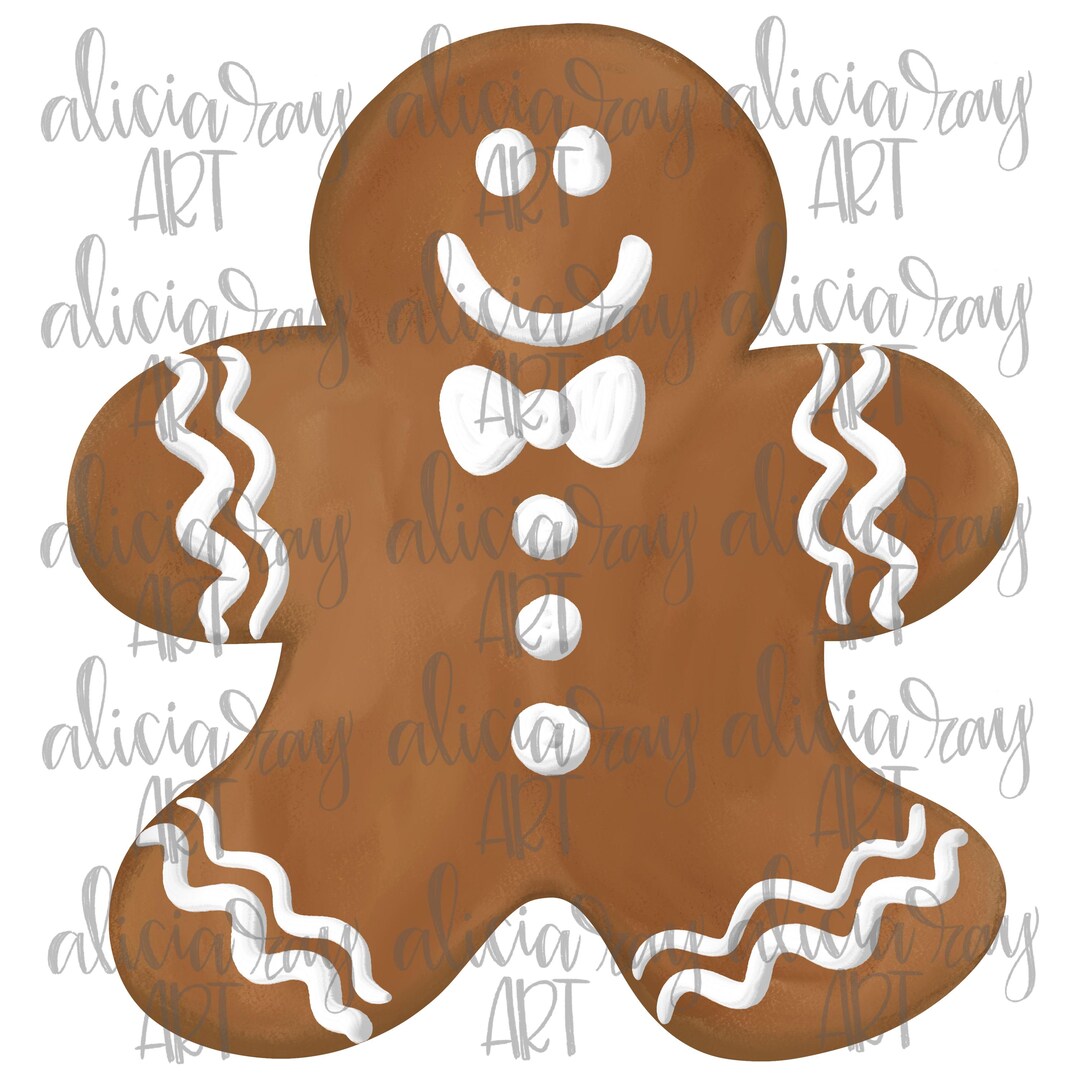 Gingerbread Cookie PNG Design Digital Download | Hand Drawn Printable ...