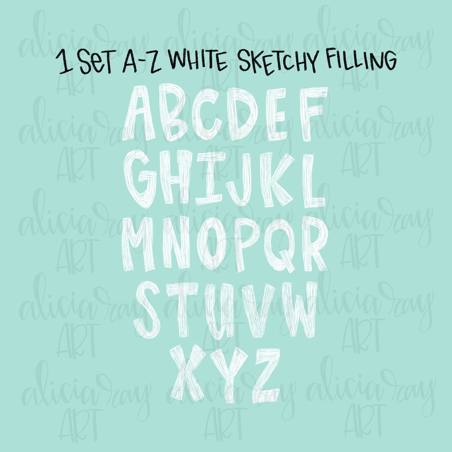 Doodle Letters Alphabet With Transparent Inside and Filling - Etsy